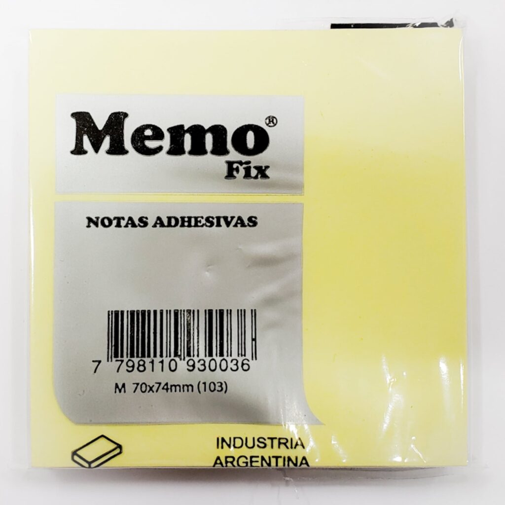 Nota Adhesivas Memo 70x74mm Amarilla