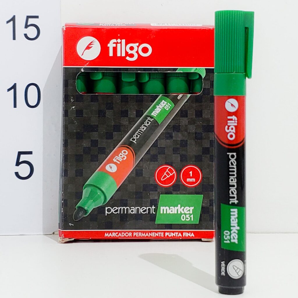 Marcador Permanente Filgo X1unidad Verde Punta Biselada