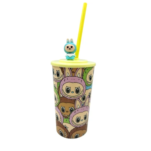 VASO LABUBU C/ TAPA Y SORBETE